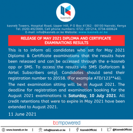 Release of May 2021 Diploma and Certificate Examinations Results ...