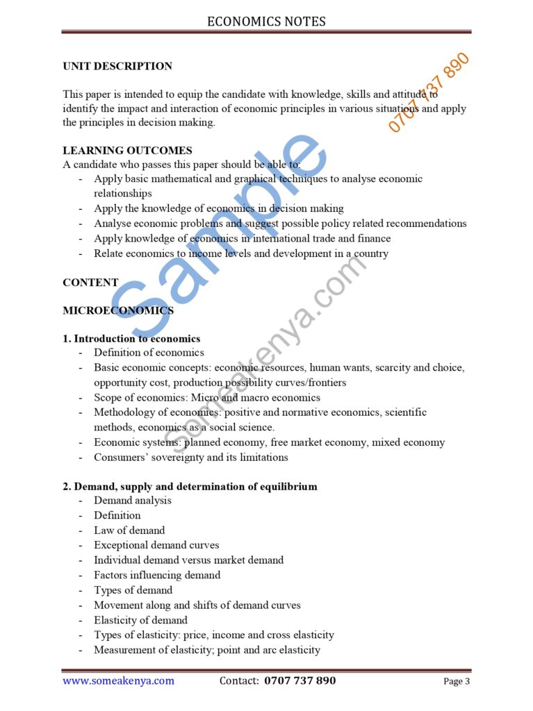 Economics new revised CPA notes – KASNEB CPA| ATD| CS| CCP| CIFA| CFFE ...