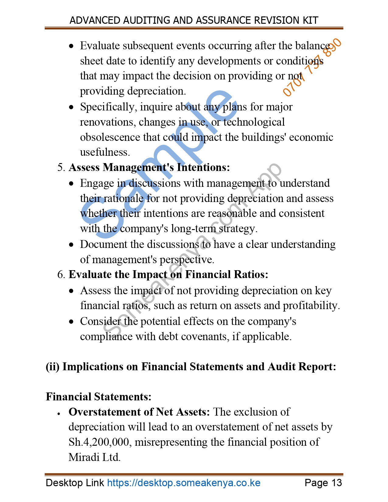 Advanced Auditing and Assurance Revision Kit – KASNEB CPA| ATD| CS| CCP ...