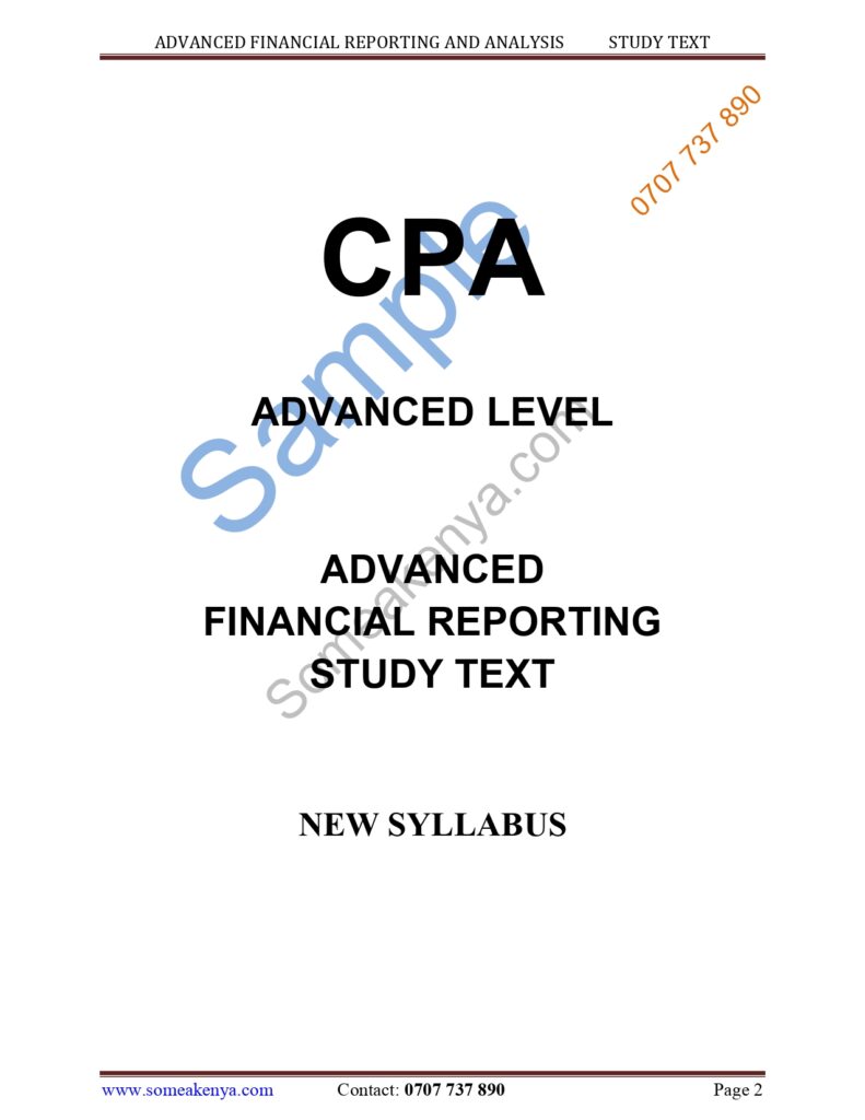 Advanced Financial Reporting and Analysis notes – KASNEB CPA| ATD| CS ...