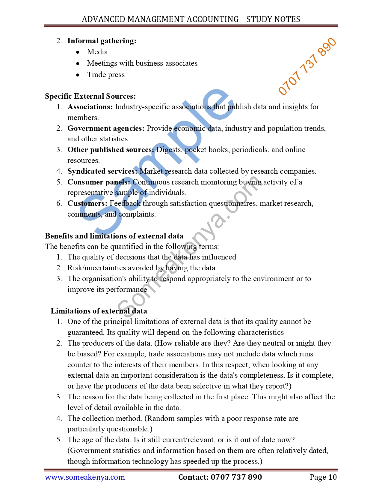 Advanced Management Accounting notes CPA – KASNEB CPA| ATD| CS| CCP ...