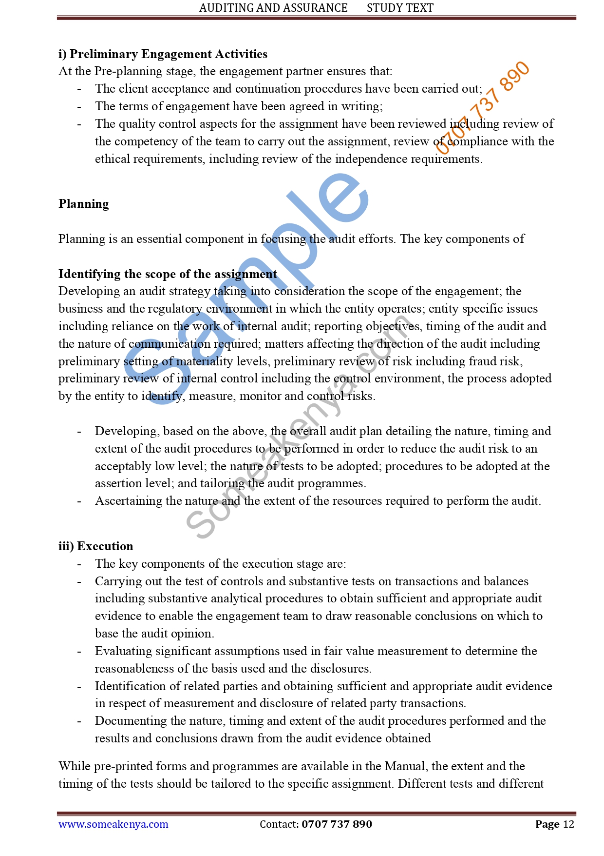 Auditing and Assurance New Revised Syllabus CPA KASNEB notes – KASNEB ...