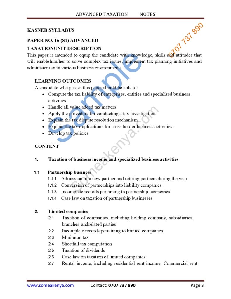 Advanced Taxation Notes CPA New Syllabus – KASNEB CPA| ATD| CS| CCP ...