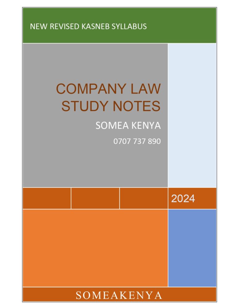 Company Law new Revised CPA notes – KASNEB CPA| ATD| CS| CCP| CIFA ...