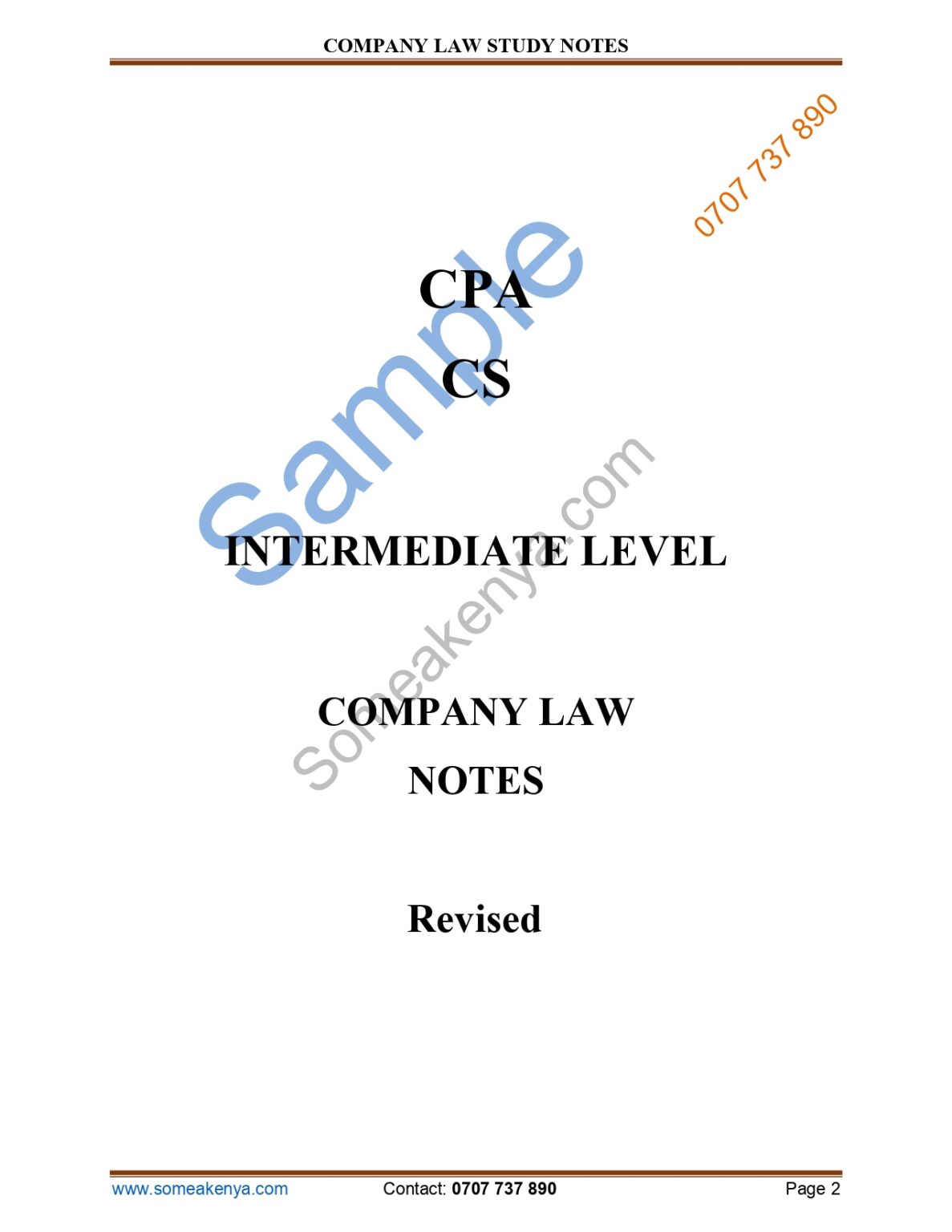 Company Law new Revised CPA notes – KASNEB CPA| ATD| CS| CCP| CIFA ...