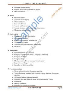 Company Law new Revised CPA notes – KASNEB CPA| ATD| CS| CCP| CIFA ...