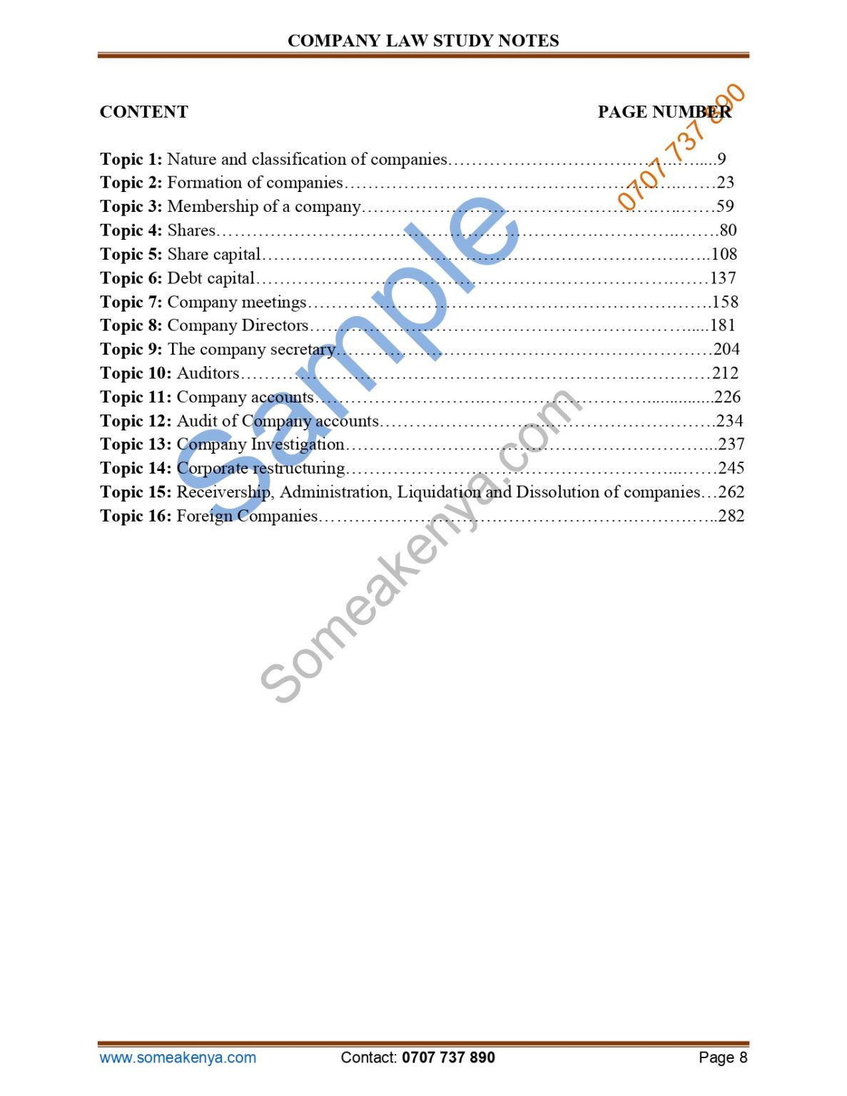 Company Law new Revised CPA notes – KASNEB CPA| ATD| CS| CCP| CIFA ...