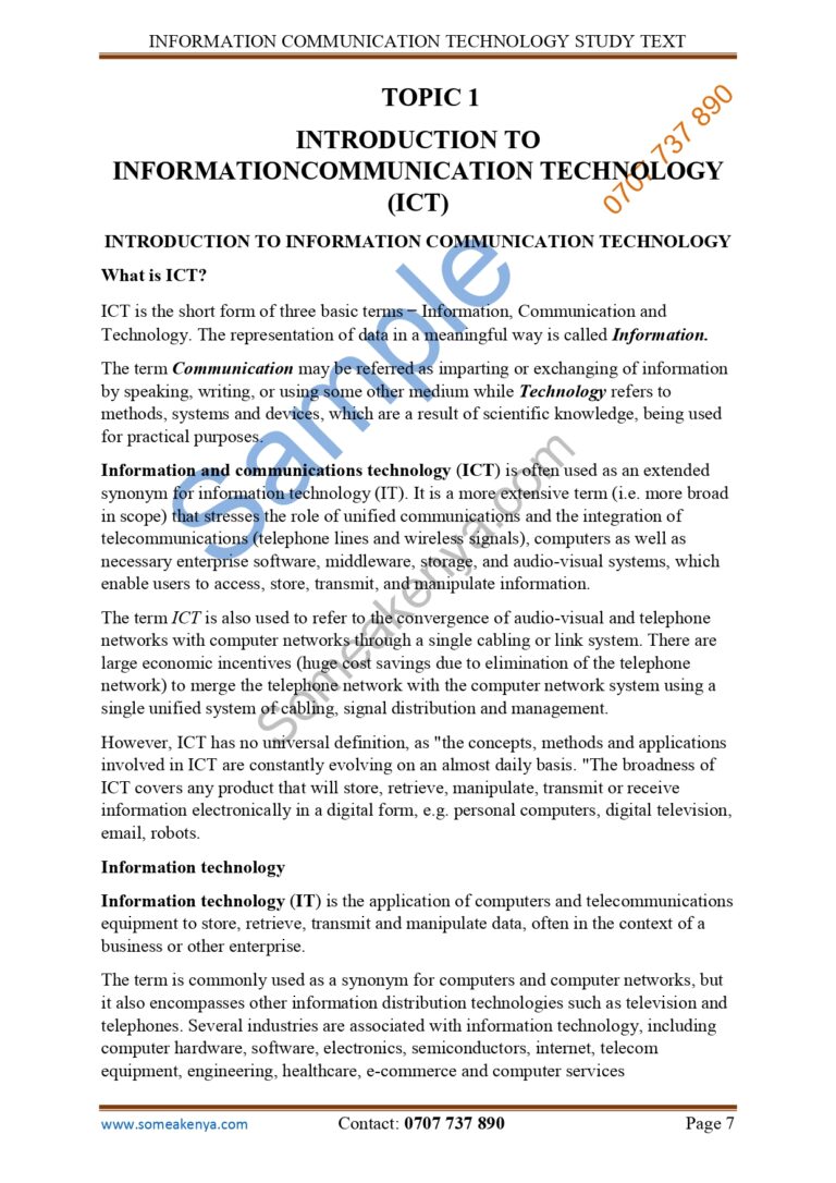 Information Communication Technology (ICT) new revised CPA CS KASNEB ...