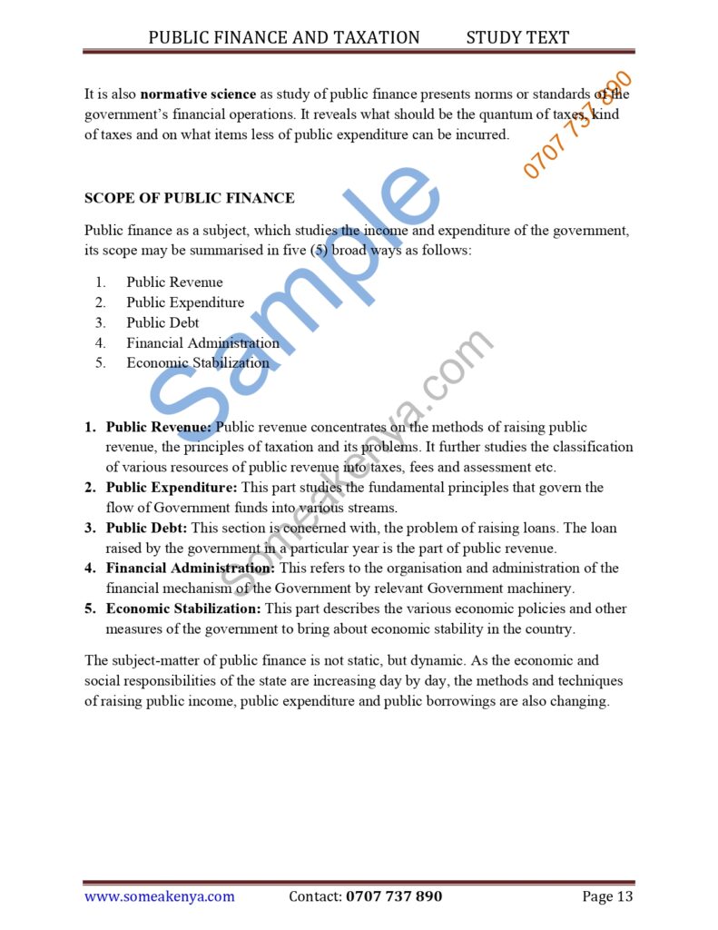 Public Finance and Taxation new Revised Syllabus CPA CIFA KASNEB notes ...