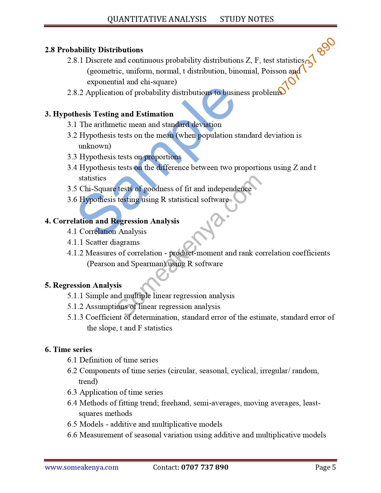 Quantitative Analysis (QA) new Revised CPA CIFA KASNEB notes – KASNEB ...