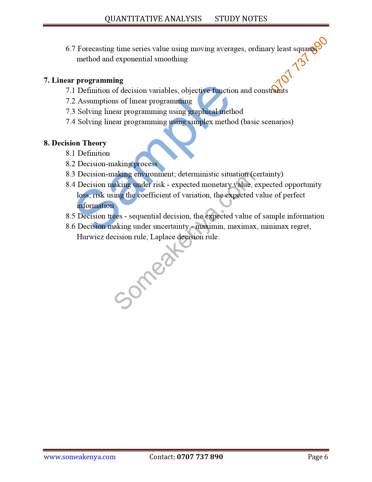 Quantitative Analysis (QA) new Revised CPA CIFA KASNEB notes – KASNEB ...