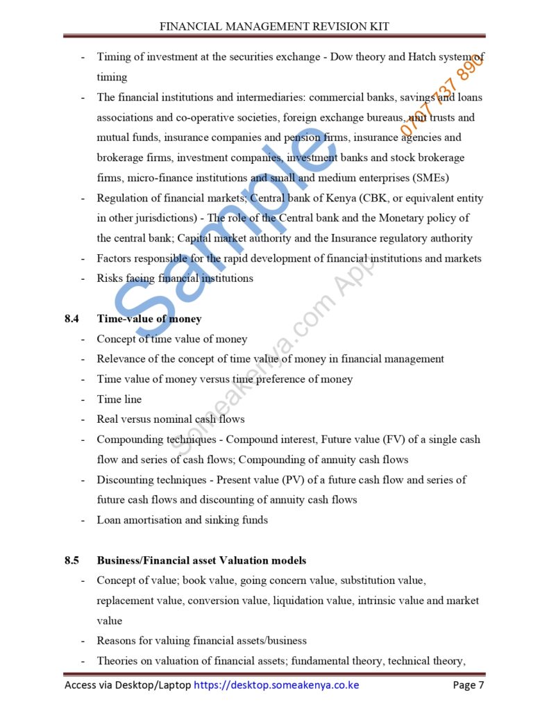 Financial Management Revision Kit – KASNEB CPA| ATD| CS| CCP| CIFA ...