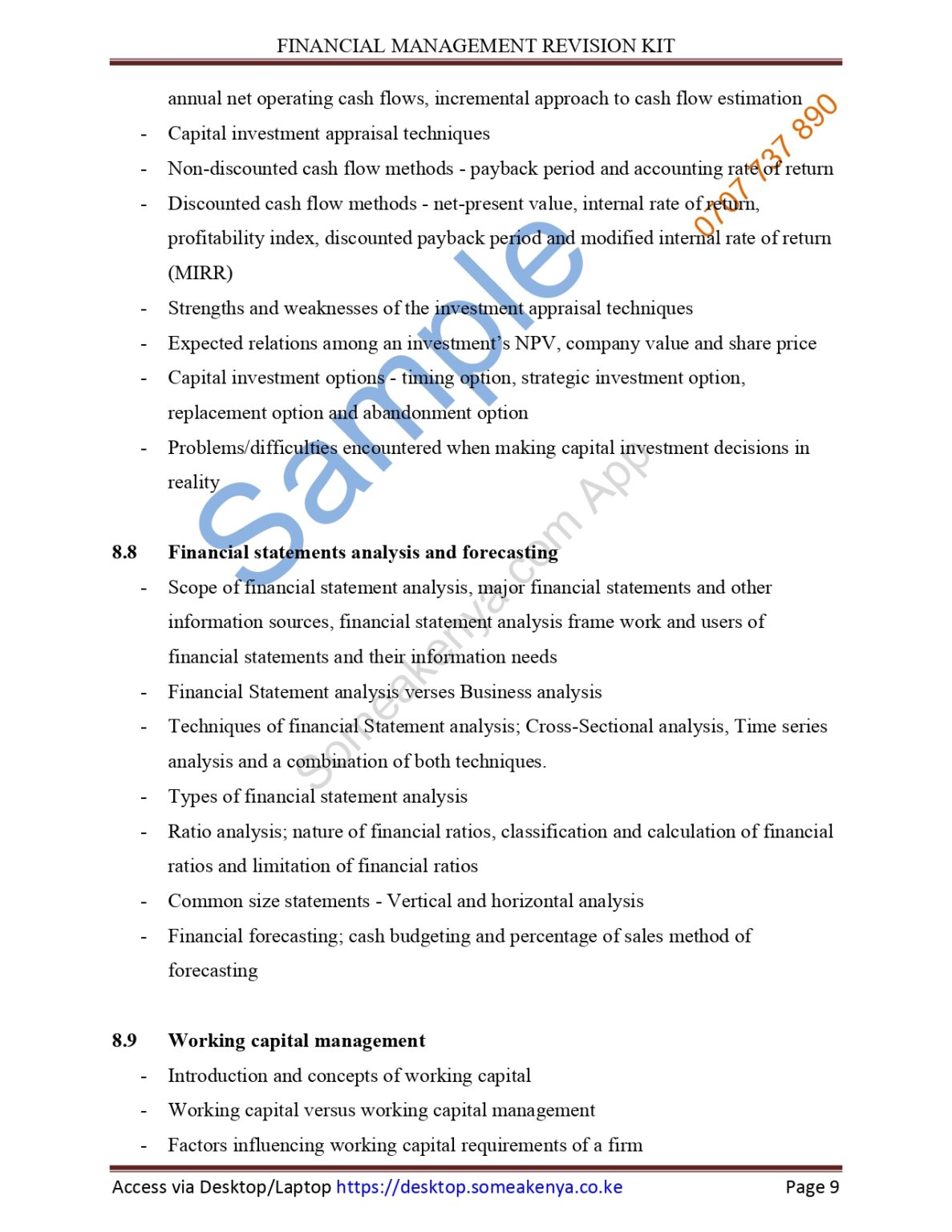 Financial Management Revision Kit – KASNEB CPA| ATD| CS| CCP| CIFA ...