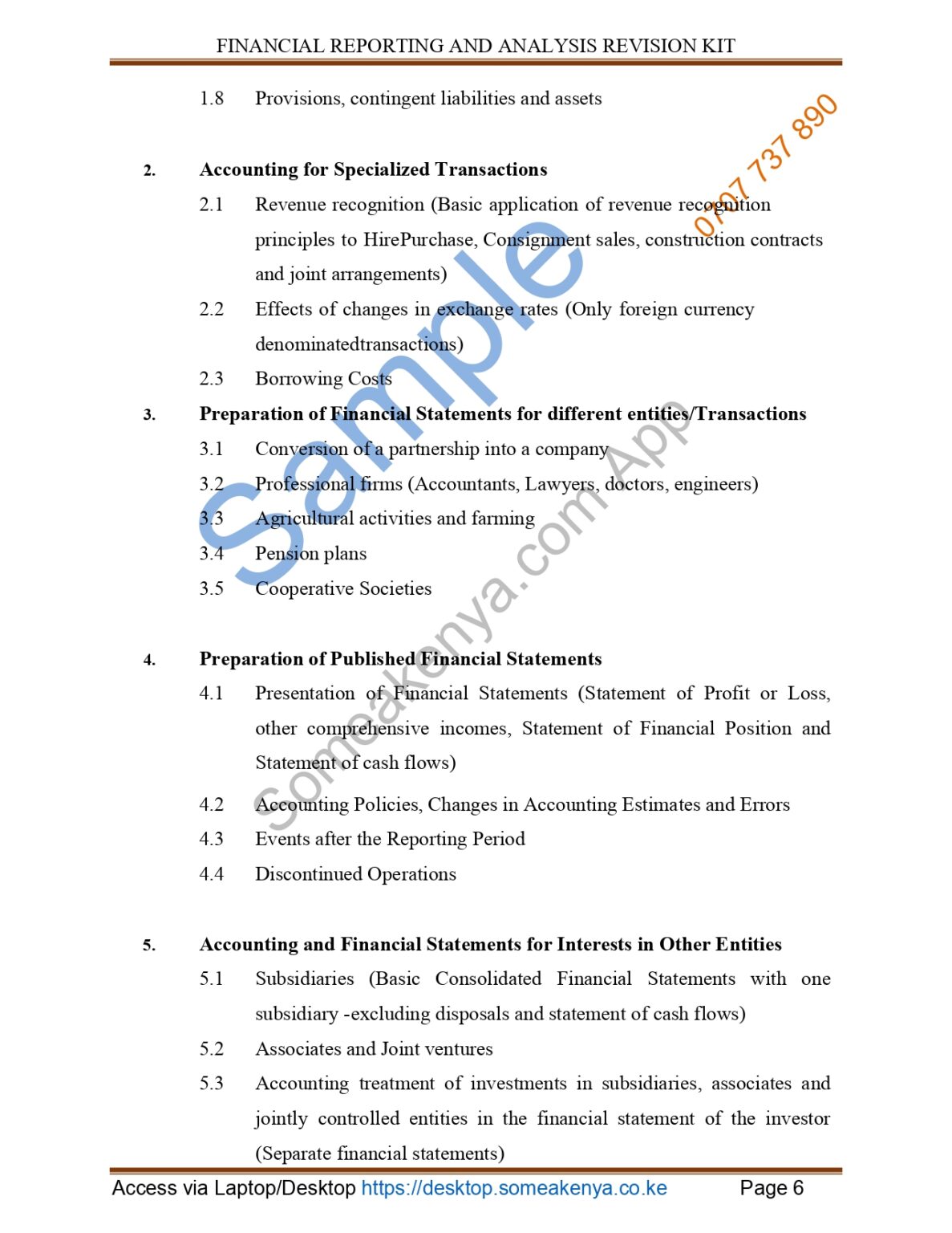 Financial Reporting and Analysis Revision Kit – KASNEB CPA| ATD| CS ...