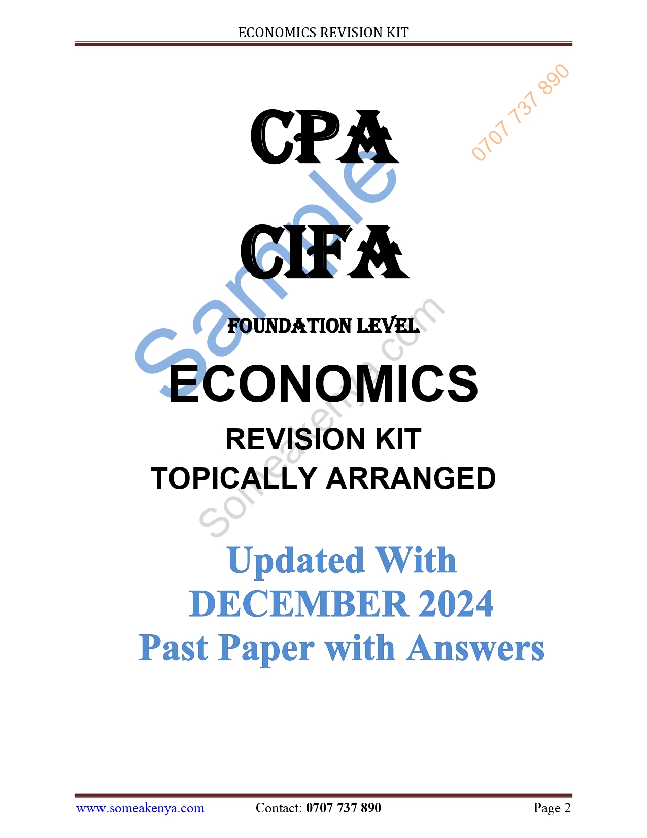 Economics Revision Kit Hardcopy – KASNEB CPA| ATD| CS| CCP| CIFA| CFFE ...