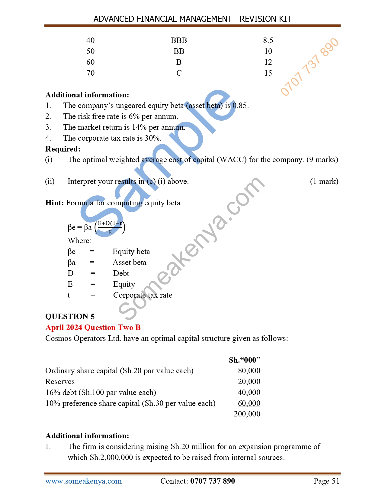 Advanced Financial Management (AFM) Revision Kit Hardcopy – KASNEB CPA ...