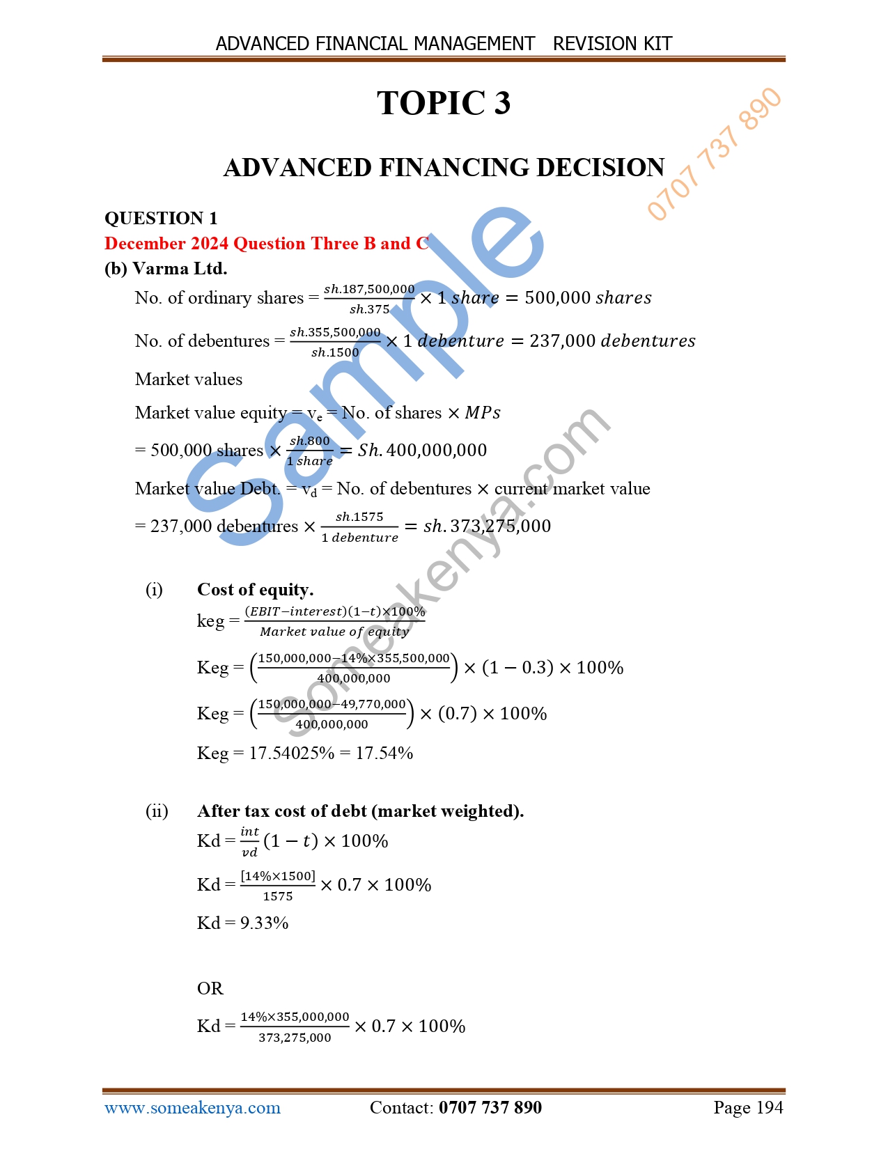 Advanced Financial Management (AFM) Revision Kit Hardcopy – KASNEB CPA ...