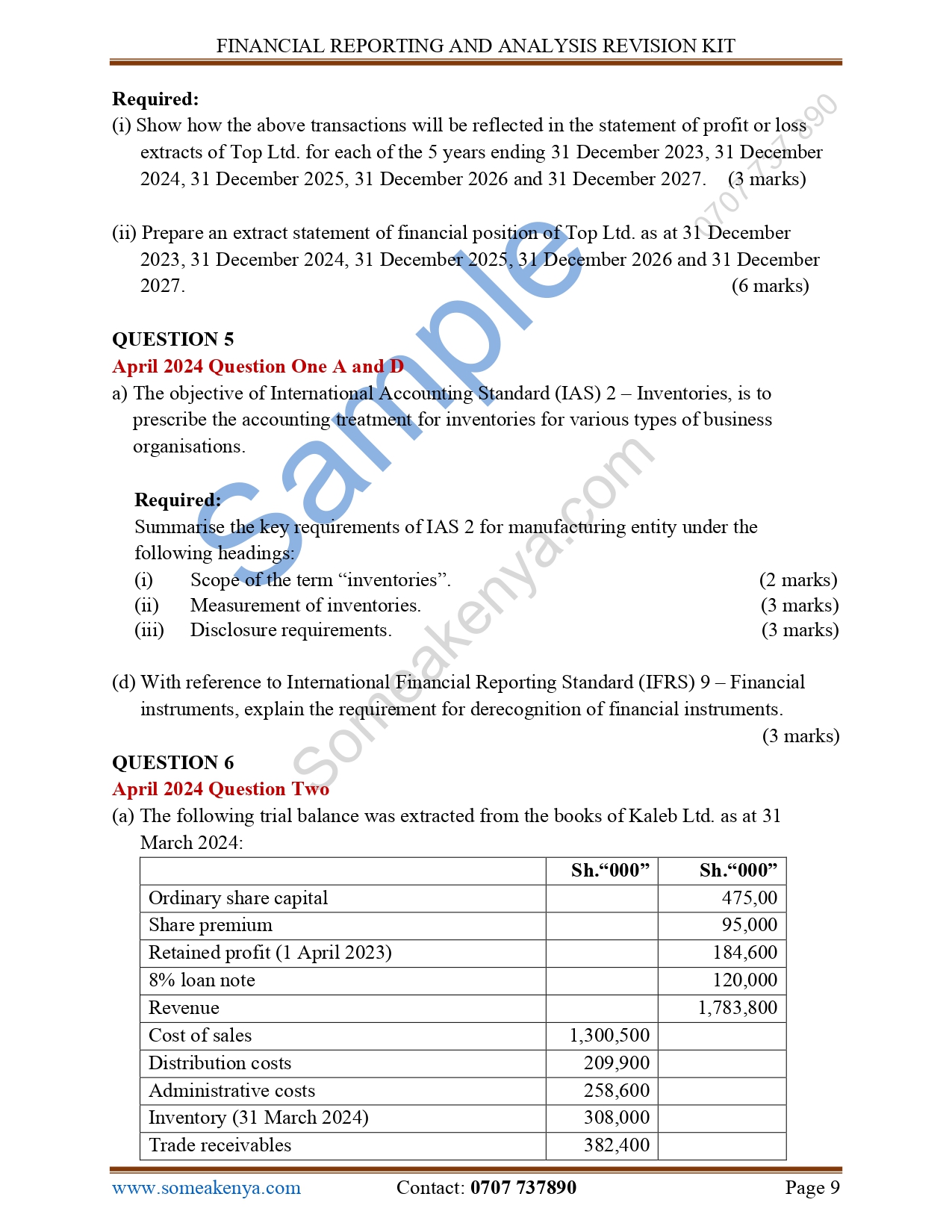 Financial Reporting and Analysis(FRA) Revision Kit Hardcopy – KASNEB ...