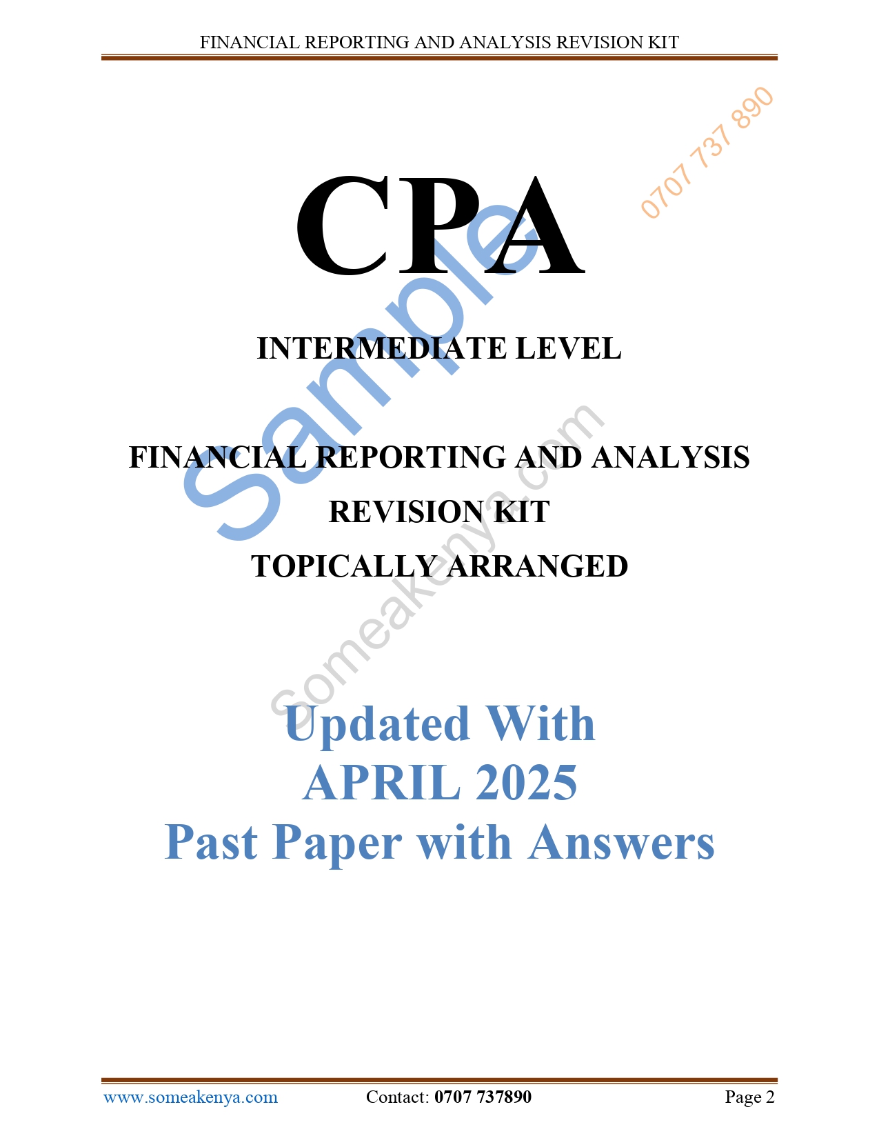 Financial Reporting and Analysis(FRA) Revision Kit Hardcopy – KASNEB ...