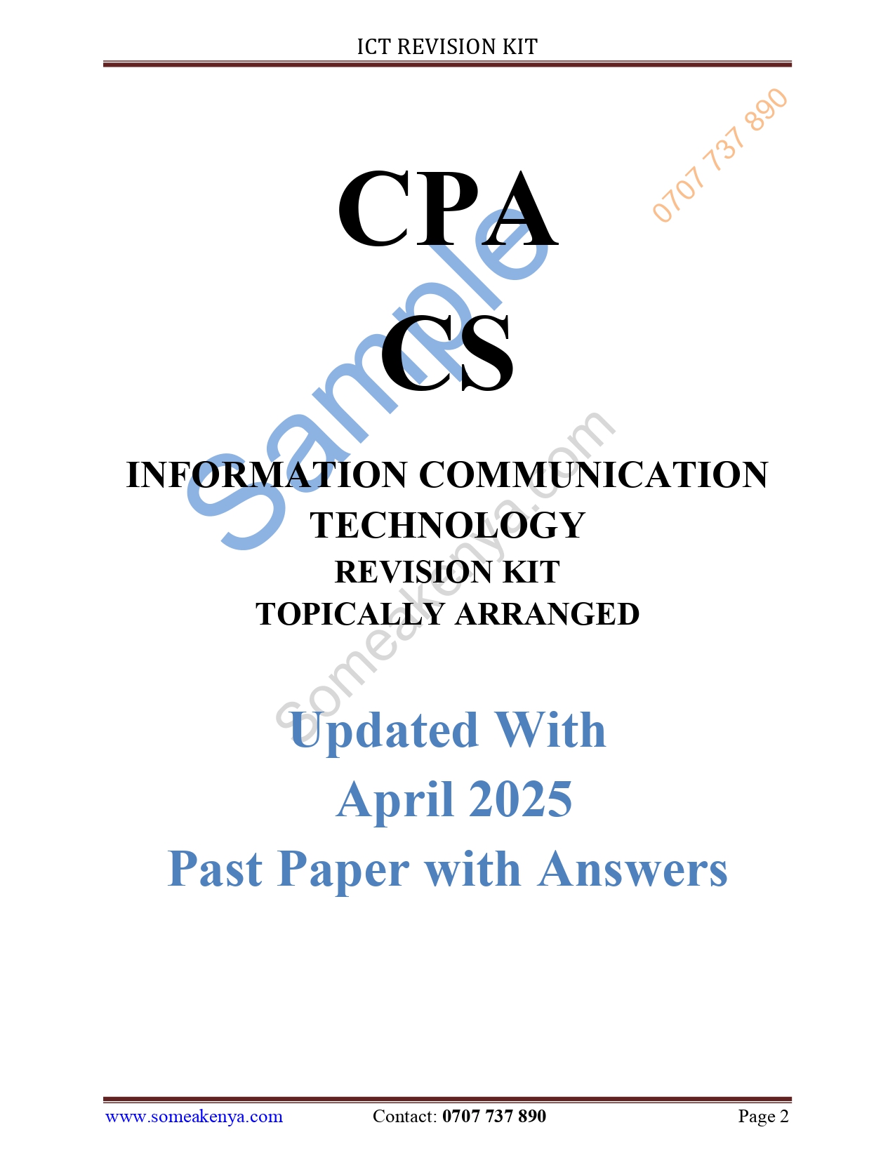 Information Communication Technology(ICT) Revision Kit Hardcopy ...