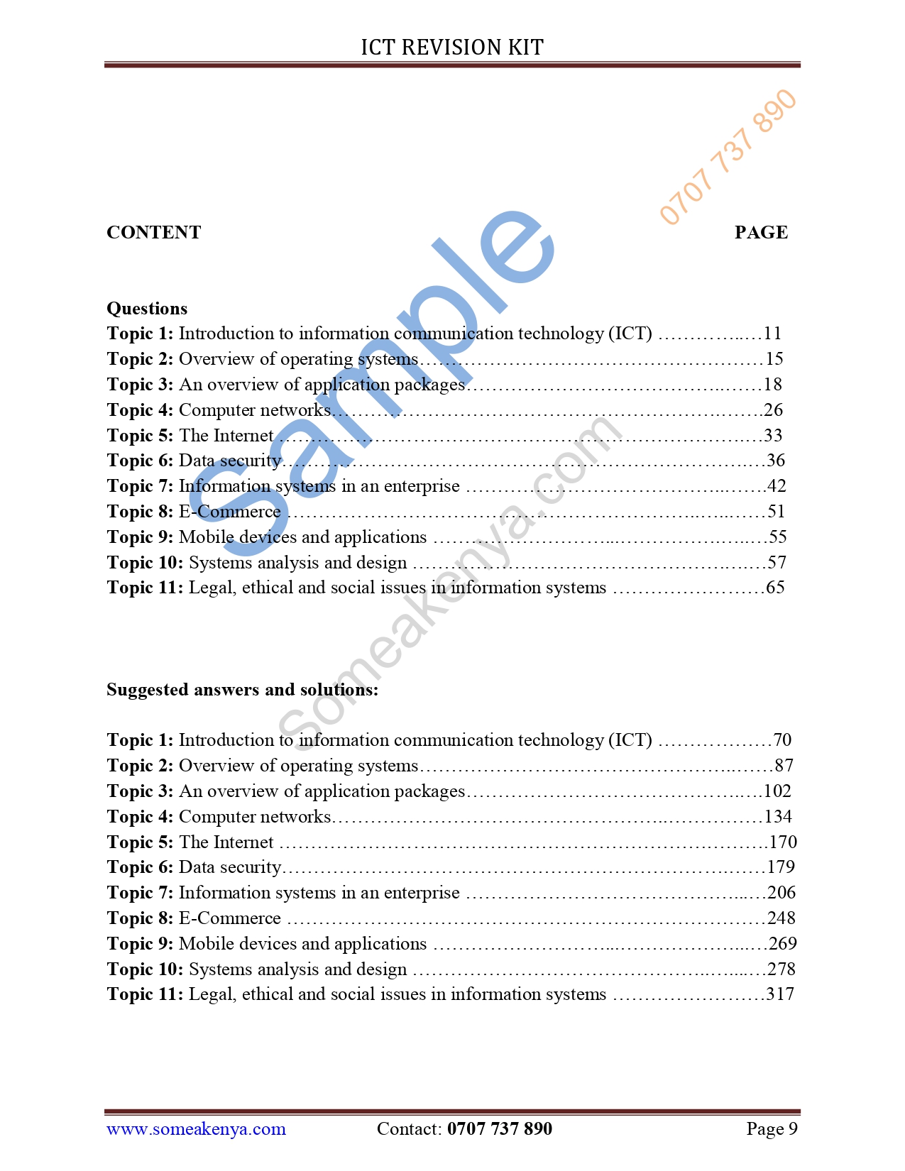 Information Communication Technology(ICT) Revision Kit Hardcopy ...