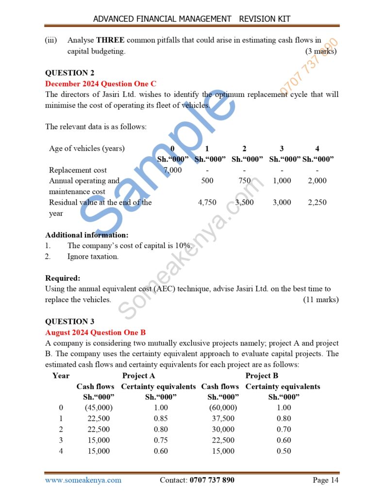 Advanced Financial Management (AFM) Revision Kit Hardcopy – KASNEB CPA ...
