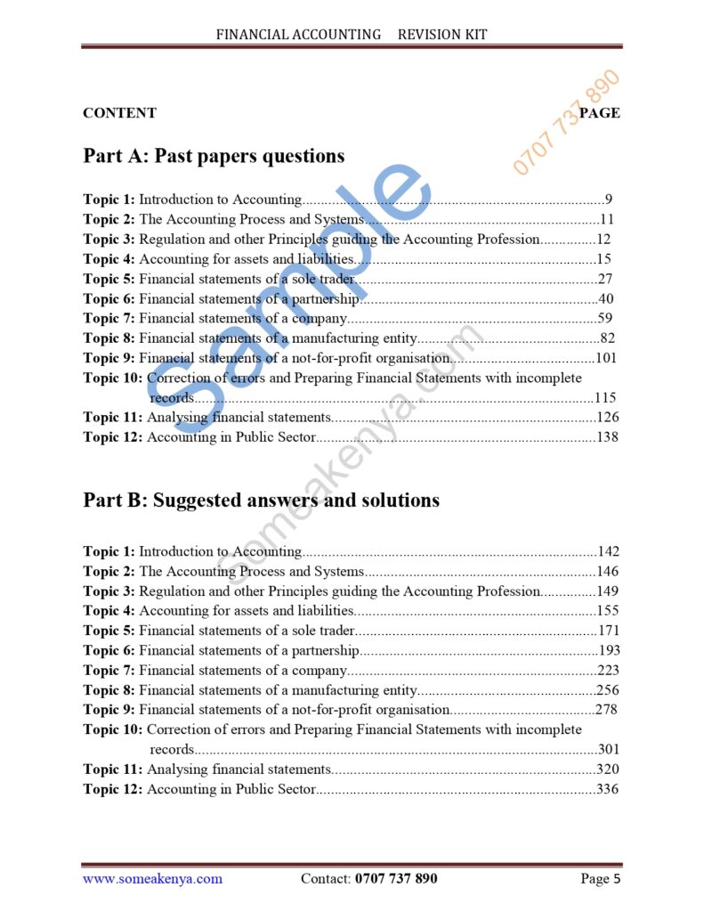 Financial Accounting Revision Kit Hardcopy – KASNEB CPA| ATD| CS| CCP ...