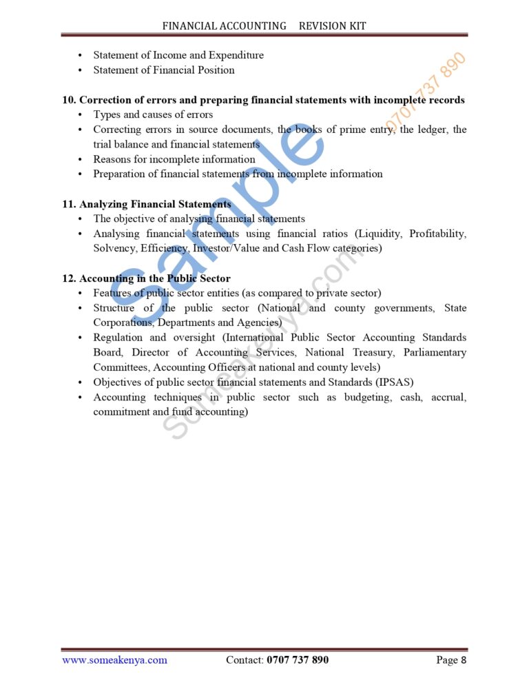 Financial Accounting Revision Kit Hardcopy – KASNEB CPA| ATD| CS| CCP ...