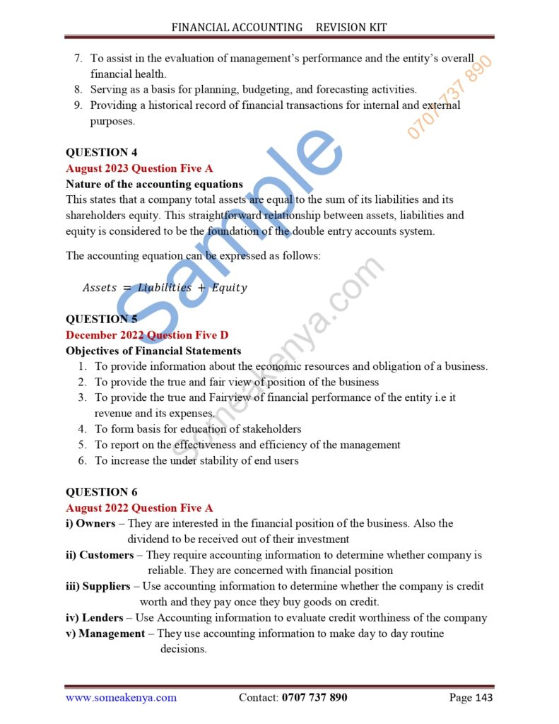 Financial Accounting Revision Kit Hardcopy – KASNEB CPA| ATD| CS| CCP ...