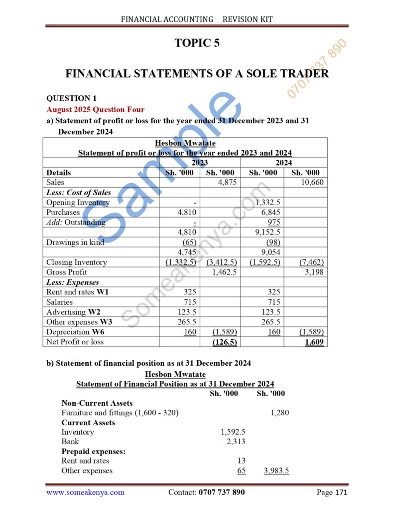 Financial Accounting Revision Kit Hardcopy – KASNEB CPA| ATD| CS| CCP ...