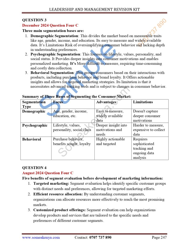 Leadership and Management Revision Kit Hardcopy – KASNEB CPA| ATD| CS ...