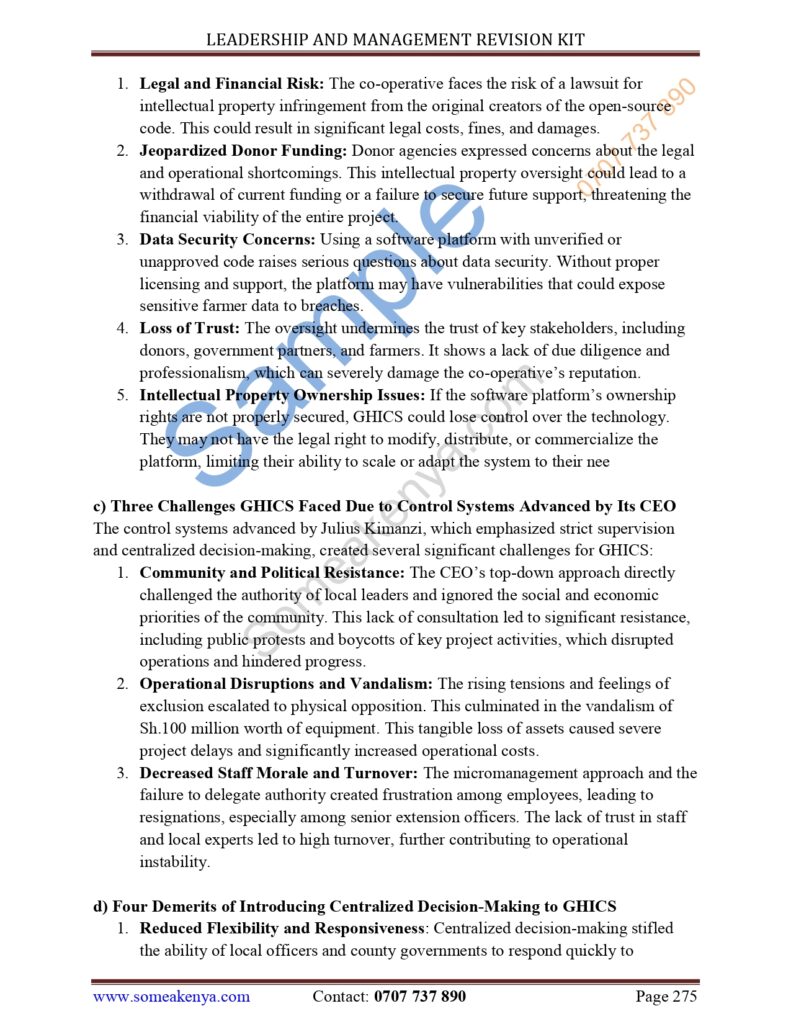 Leadership and Management Revision Kit Hardcopy – KASNEB CPA| ATD| CS ...